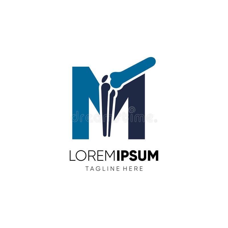 Letter M Knee Joint Bone Logo Design Vector Icon Graphic Stock Vector ...