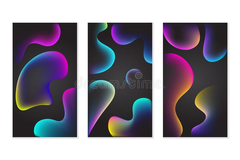 Set of Colorful Banners with Abstract Gradient and Liquid Colors Stock ...