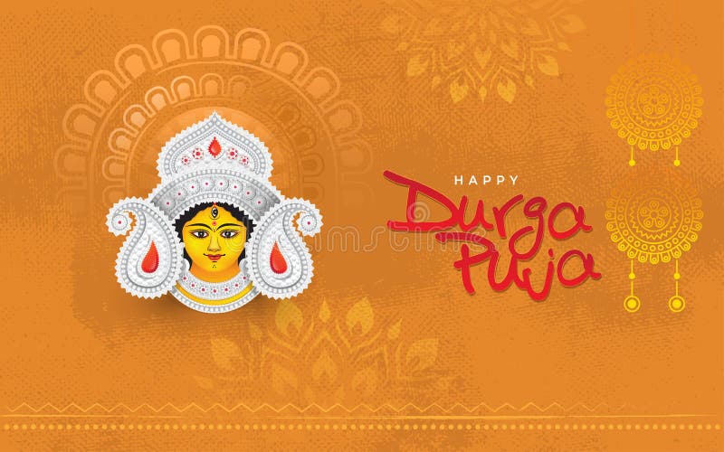 Happy Durga Puja Greeting Design Background Stock Illustrations – 1,581 ...