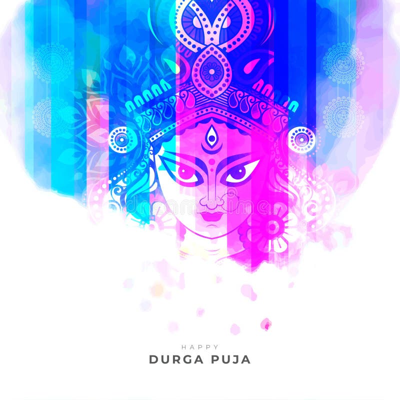 Happy Durga Puja Greeting Background Design Stock Illustrations – 2,067 ...