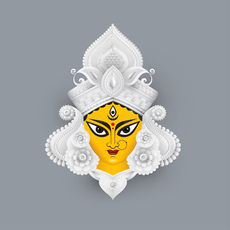 Hindu Gojddess Durga Face Illustration Vector Design Stock Vector ...