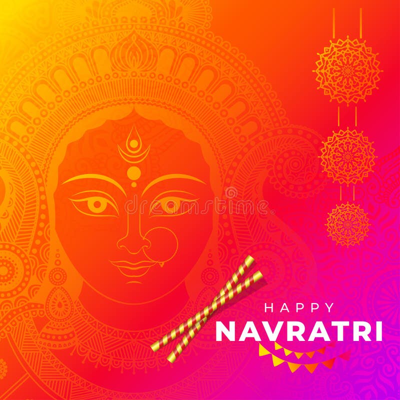 Happy Navratri Greeting Background Design Template Stock Vector ...