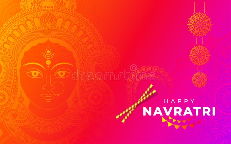 Happy Navratri Design. Happy Navratri or Shubh Navratri Banner on White ...