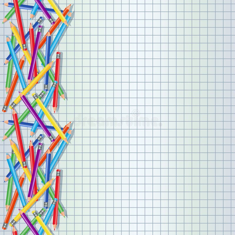 Back To School Notebook Seamless Pattern Pencils, , Vector Stock Vector ...