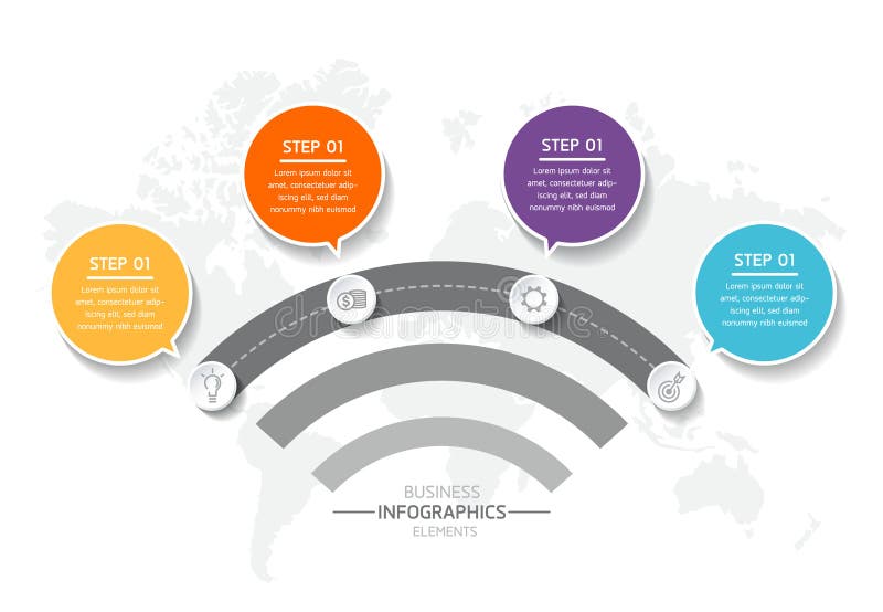Connecting Steps Business Infographic Template Stock Vector ...