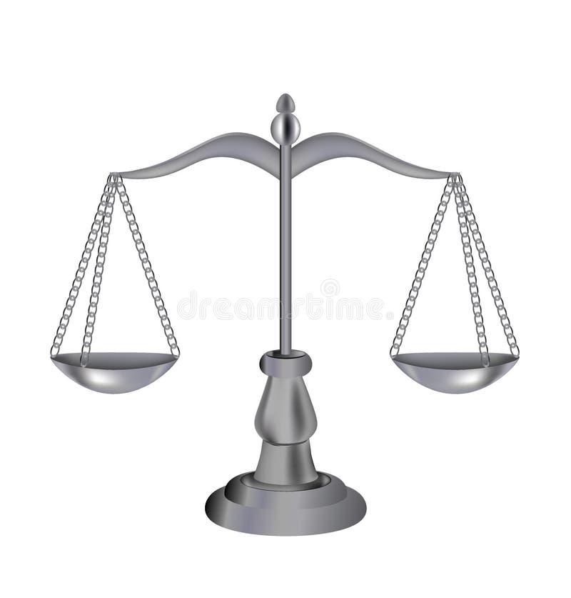 Silver scale of justice stock vector. Illustration of concept - 253073708