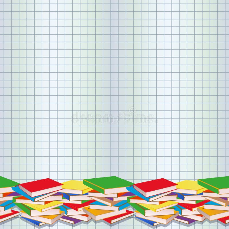 Back To School Banner, Notebook Seamless Pattern Books Stock Vector ...