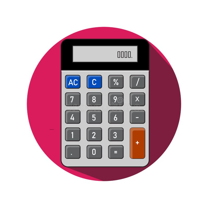 Basic Calculator with Set of Digits Isolated on White Stock Vector ...