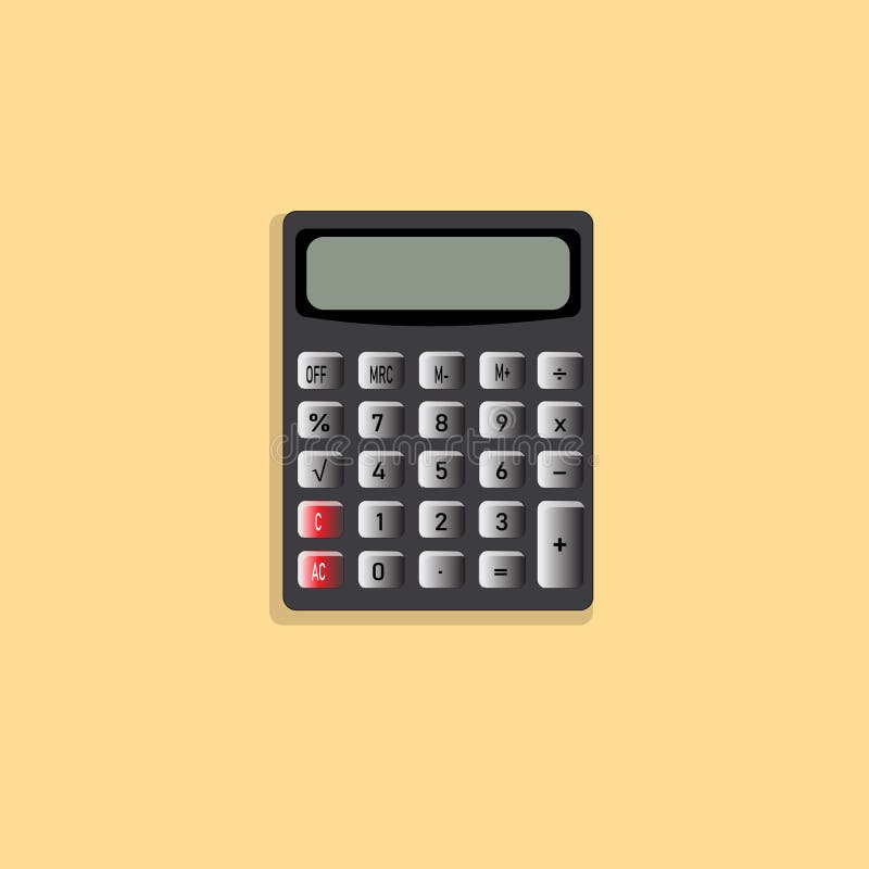 Basic Calculator with Set of Digits Isolated on White. Flat Design ...