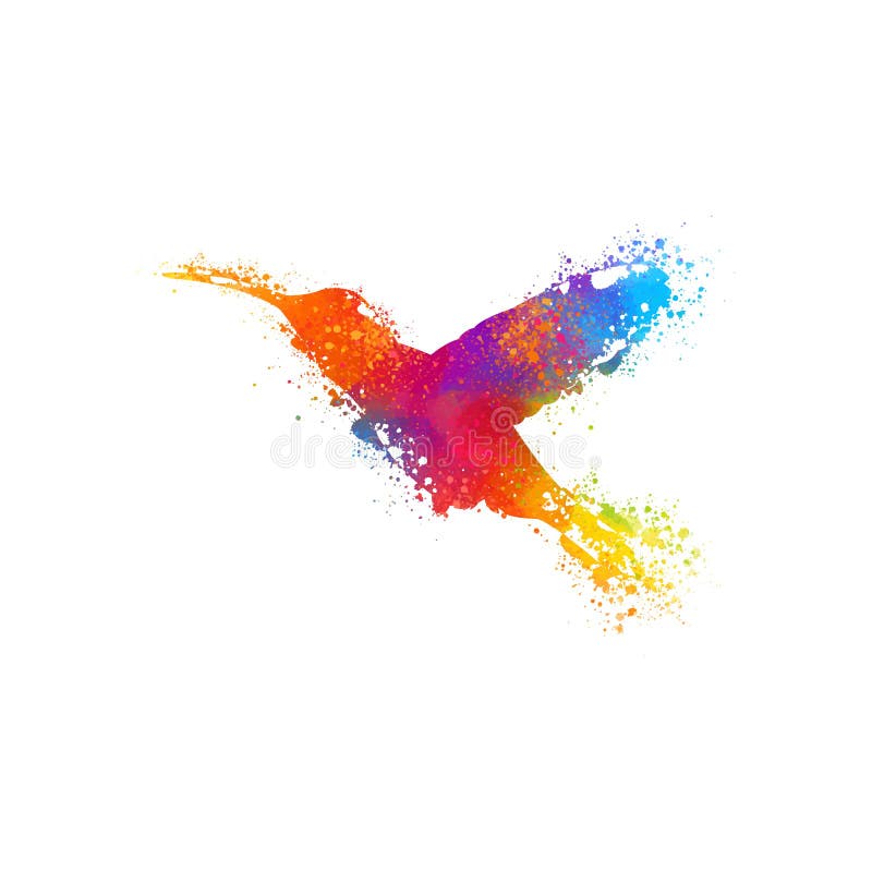 Flying Beautiful Colorful Bird Vector Illustration Digital Art Print ...