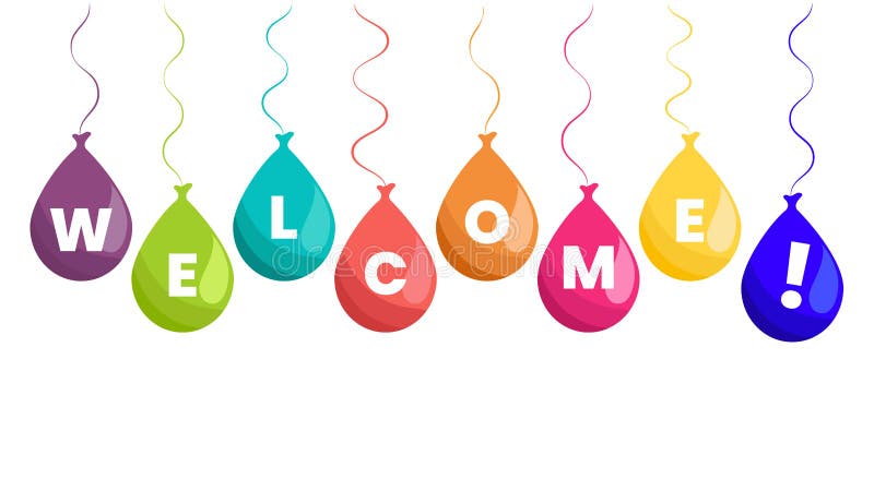 Balloon Welcome Banner Cartoon Vector Stock Vector - Illustration of ...