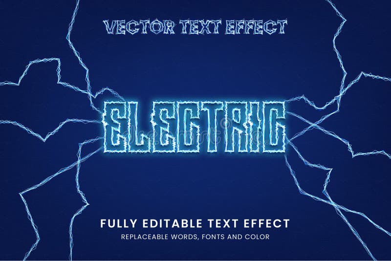 Electric Editable Text Effect Stock Vector - Illustration of management ...