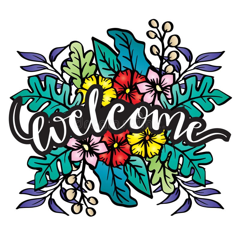 Welcome Hands With Flowers Clipart