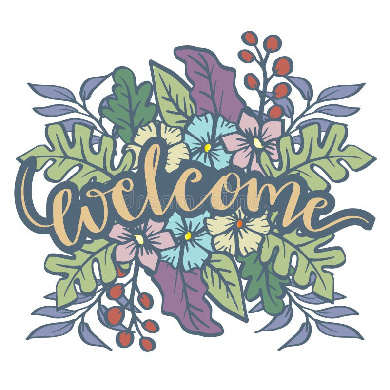 Flower Sign Welcome Word Stock Illustrations – 433 Flower Sign Welcome ...