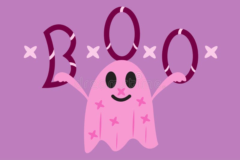Celebrate Halloween with Pink Ghost Boo Stock Illustration ...