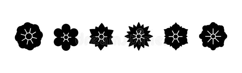 Vector Flowers Black Outline Collection, Line Art Flowers for Design ...