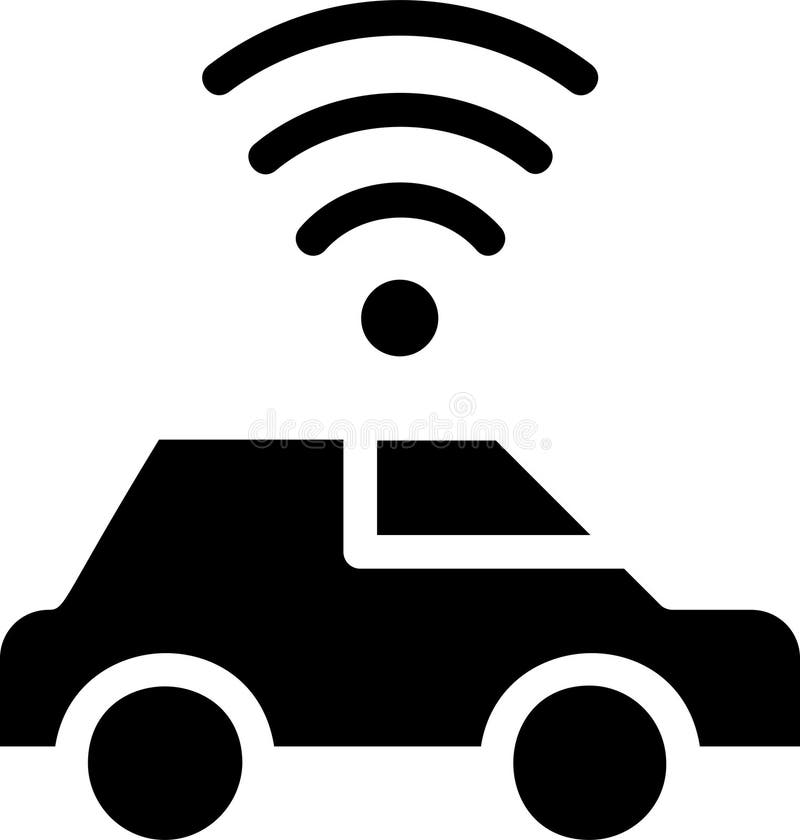 Wireless Car Icon with Glyph Style Stock Vector - Illustration of ...