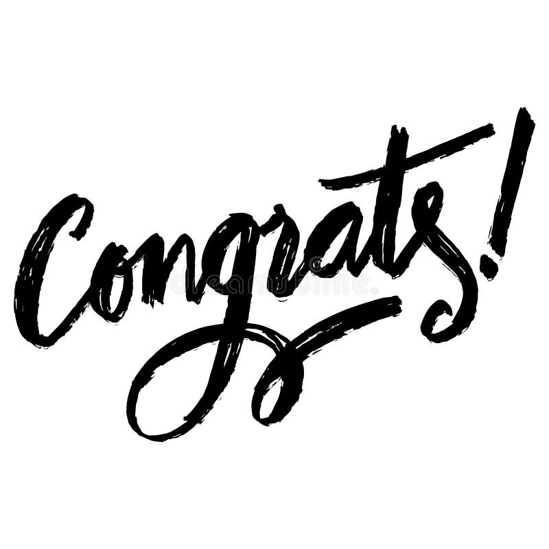 Hand Drawn Calligraphy Lettering Text Congrats Stock Illustration ...