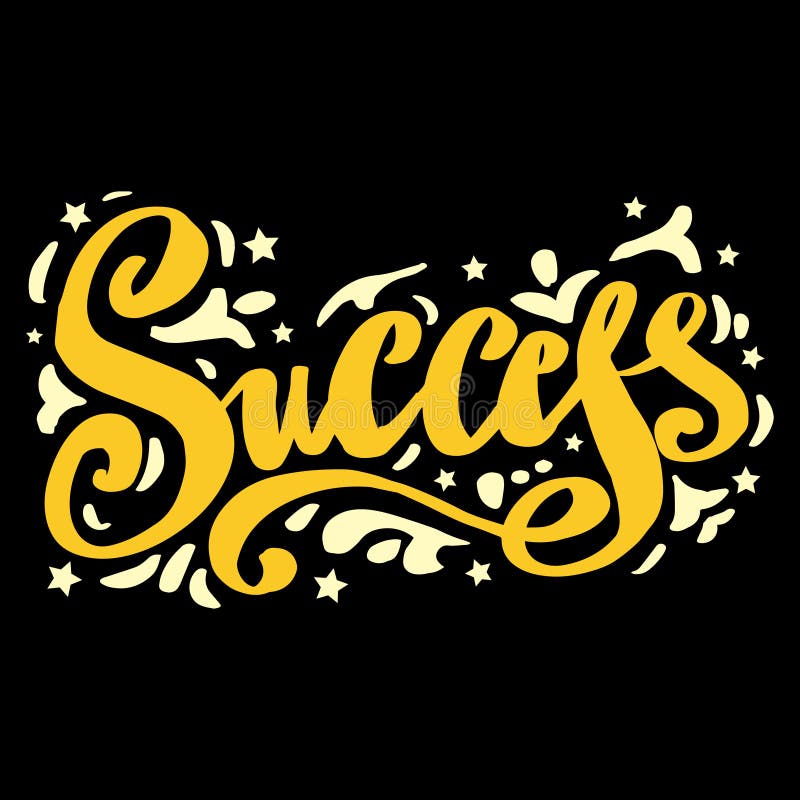 Success Hand Lettering, Greeting Card Concept. Stock Vector ...