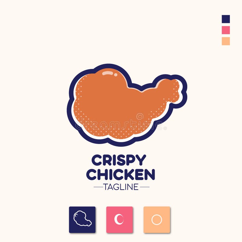 Crispy Chicken Logo Vector Illustration with Tagline Stock Vector ...