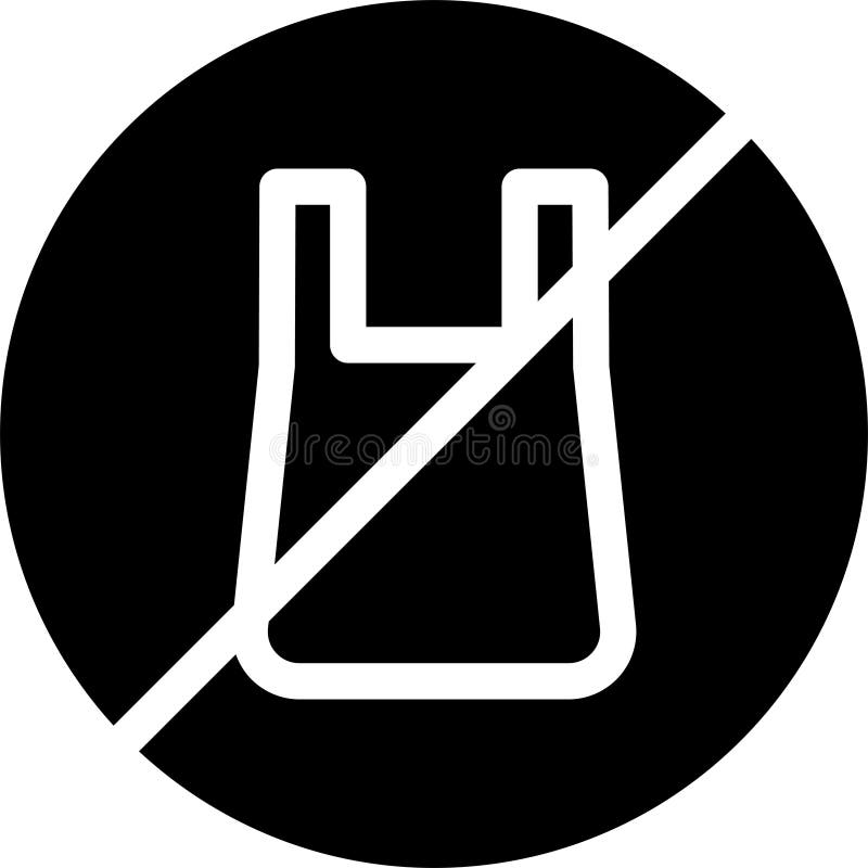 No Plastic Icon with Glyph Style Stock Vector - Illustration of concept ...