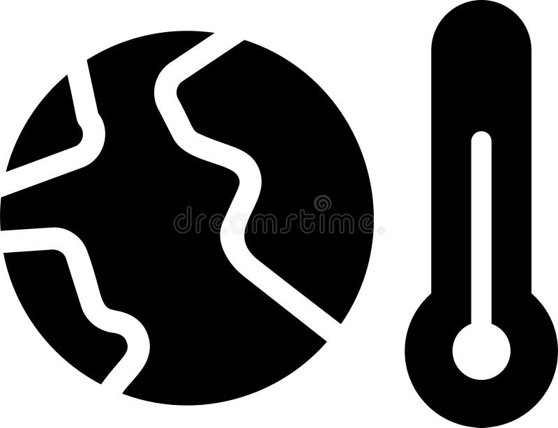 Global Warming Icon with Glyph Style Stock Vector - Illustration of ...