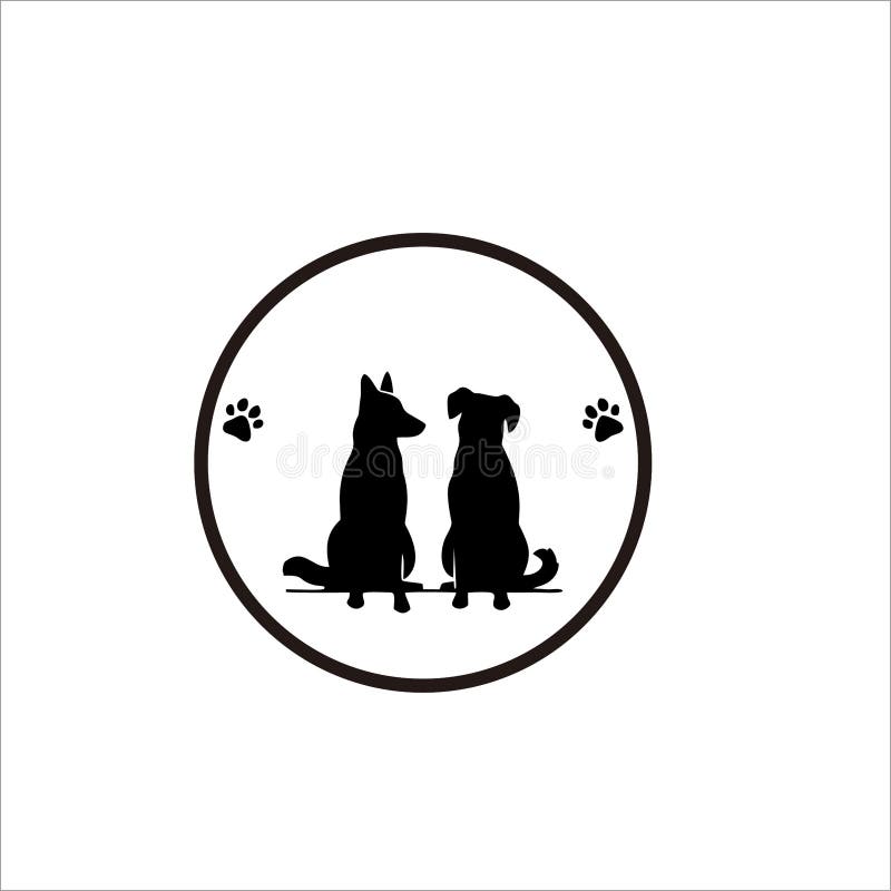 Print Two Dogs Shadow Design Stock Vector - Illustration of identity ...