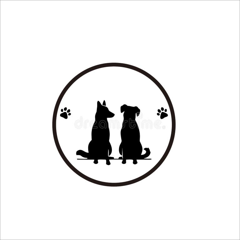 Print Two Dogs Shadow Design Stock Vector - Illustration of identity ...