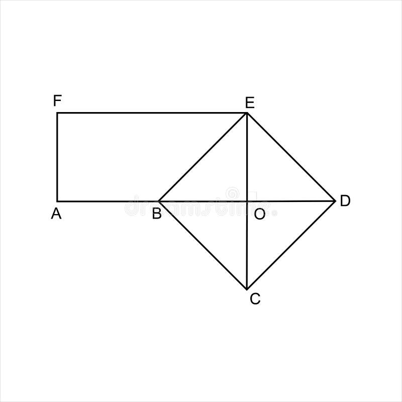 Illustration of a Combination of Two Intersecting Flat Shapes. Merged ...
