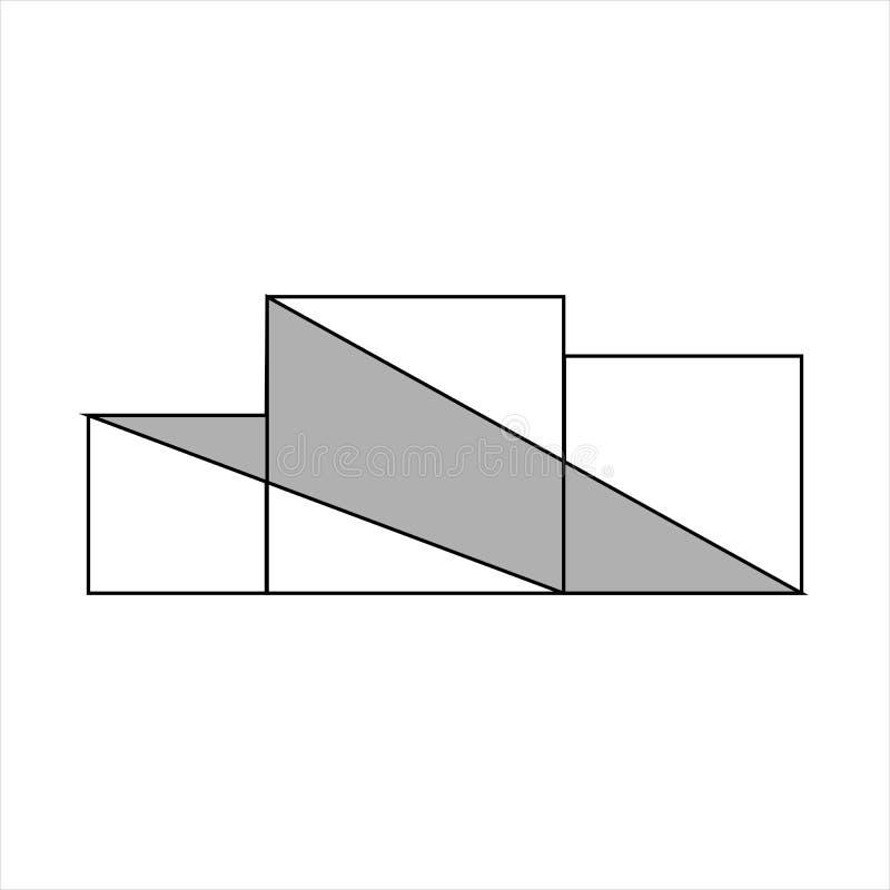 Three Squares of Different Sizes Form a Shape. Stock Vector ...
