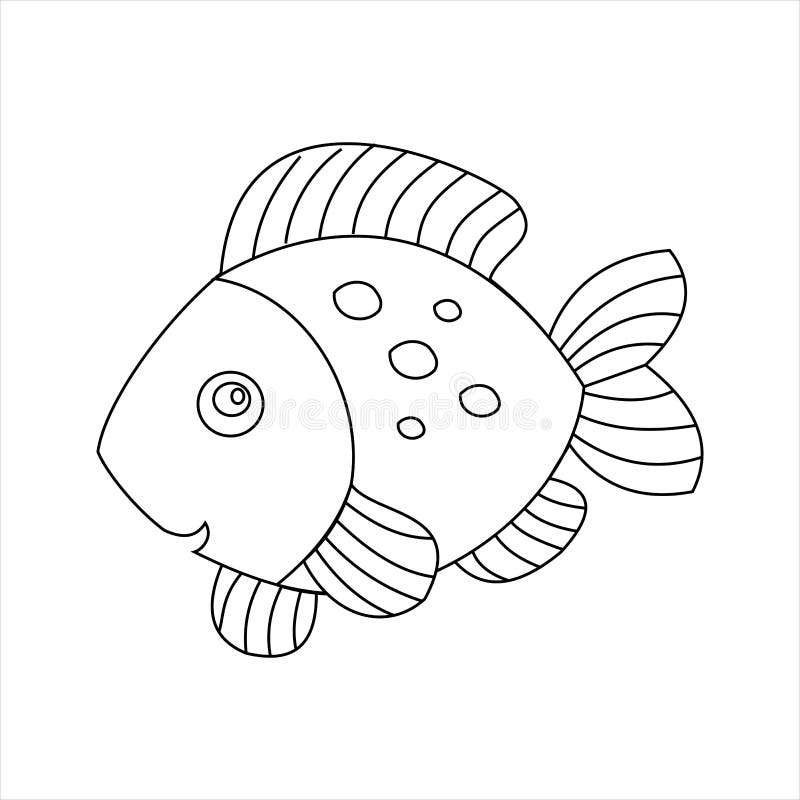 Cute Fish Coloring Sheet. a Simple Design that is Suitable for Use As ...