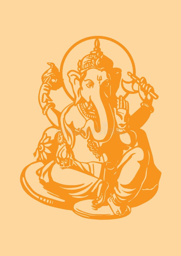 Shri Ganesha Vector Silhouette Stock Vector - Illustration of ganesha ...