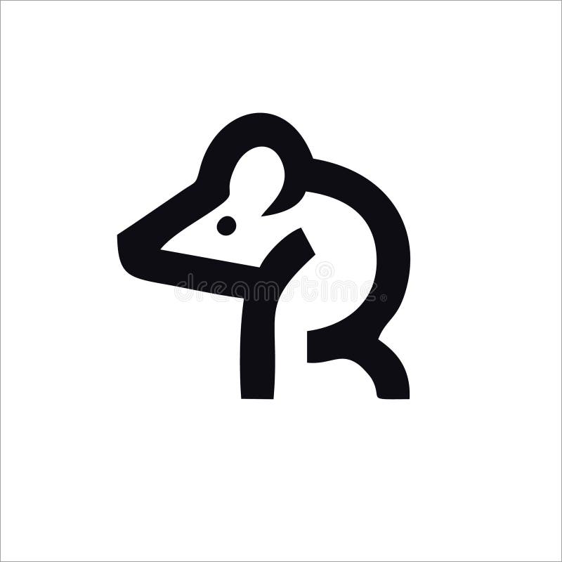 Print mouse R logo design stock vector. Illustration of logo - 253695237