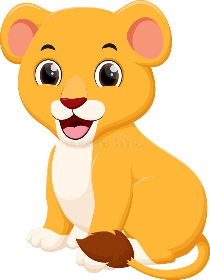 Cute Cartoon Lion Cubs