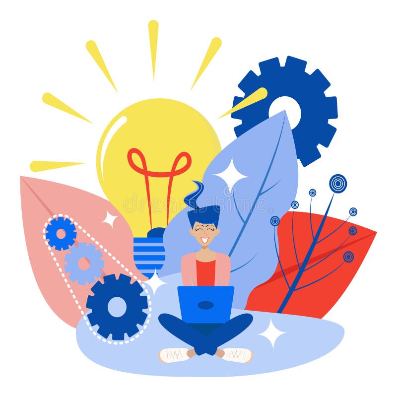 Searching for Innovative Ideas Stock Vector - Illustration of female ...