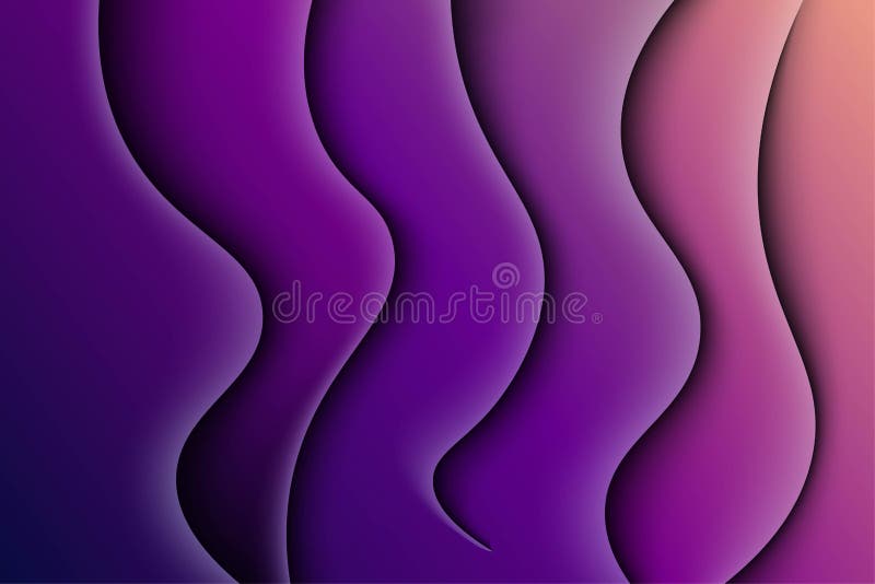 Abstract Colorful Purple Gradient Wavy Shape Dynamic Light and Shadow ...