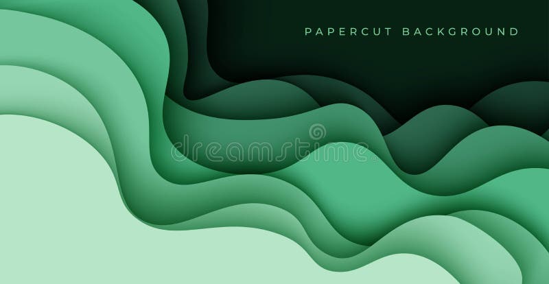 Multi Layers Green Dark Texture 3D Papercut Layers in Gradient Vector ...