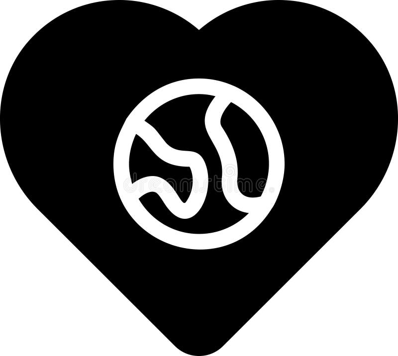 Love Earth Icon with Glyph Style Stock Vector - Illustration of concept ...