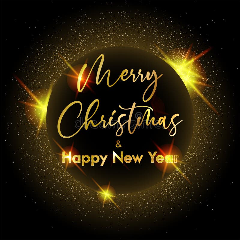 Merry Christmas and Happy New Year Golden Vip Card, Vector Stock Vector ...