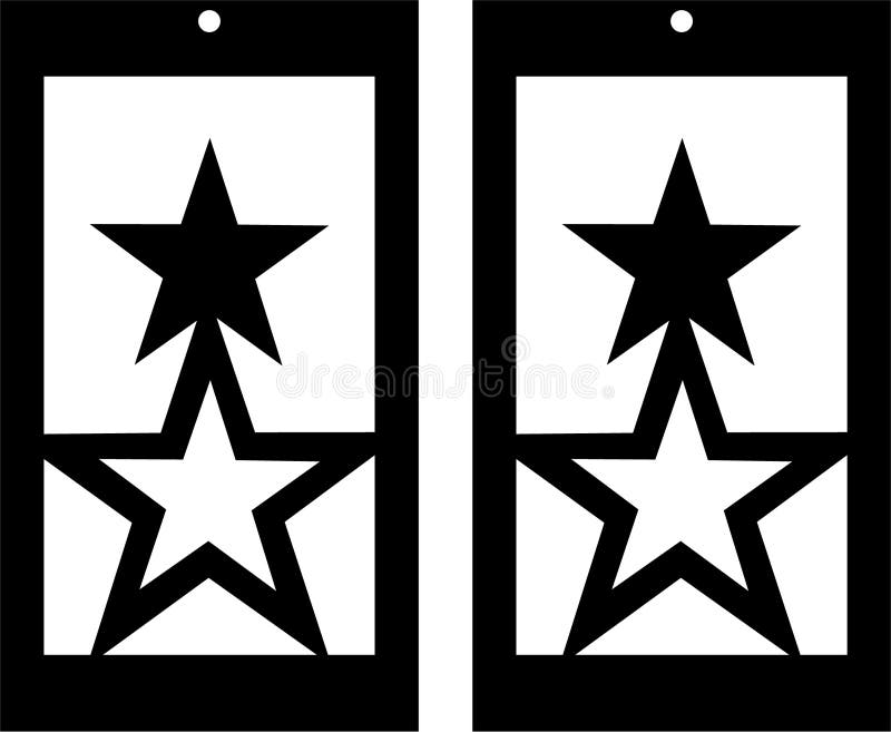 Two Stars Earring Jpg with Svg Vector Cut File for Cricut and ...