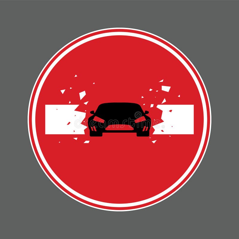 Breakthrough Car Window Sticker Design with Black Silhouette Stock ...