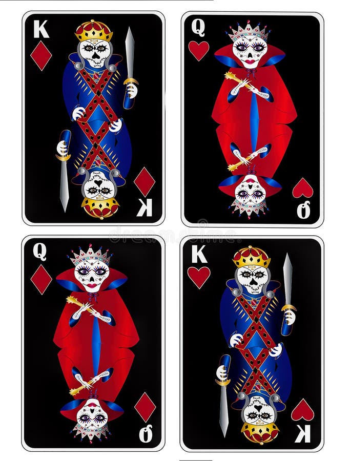Abstract King and Queen Poker Playing Cards Illustration Stock ...