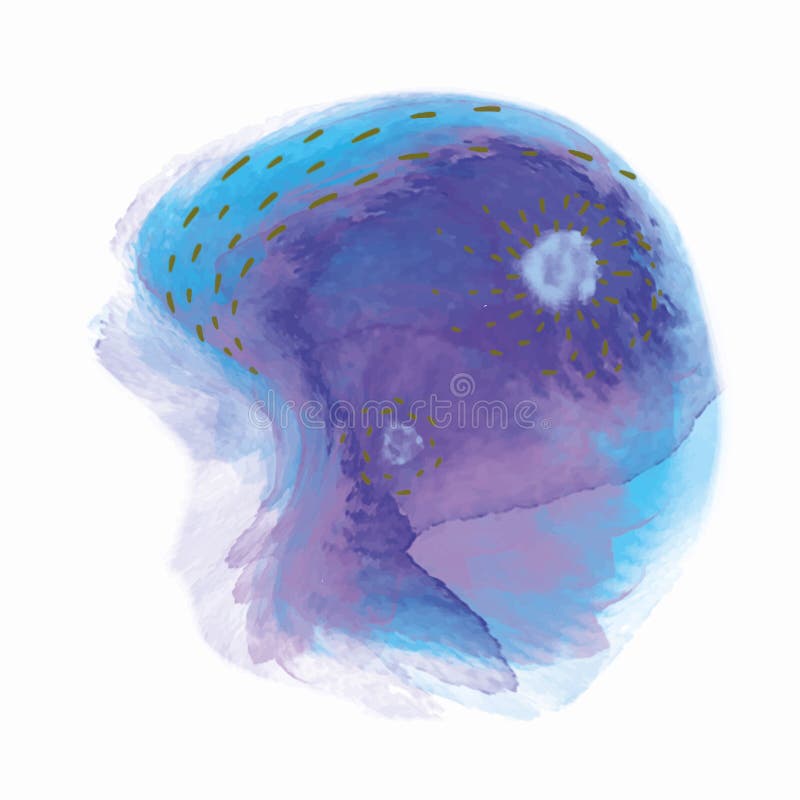 Watercolor Abstract Splash. Color Hand Drawn Blue and Purple Painting ...