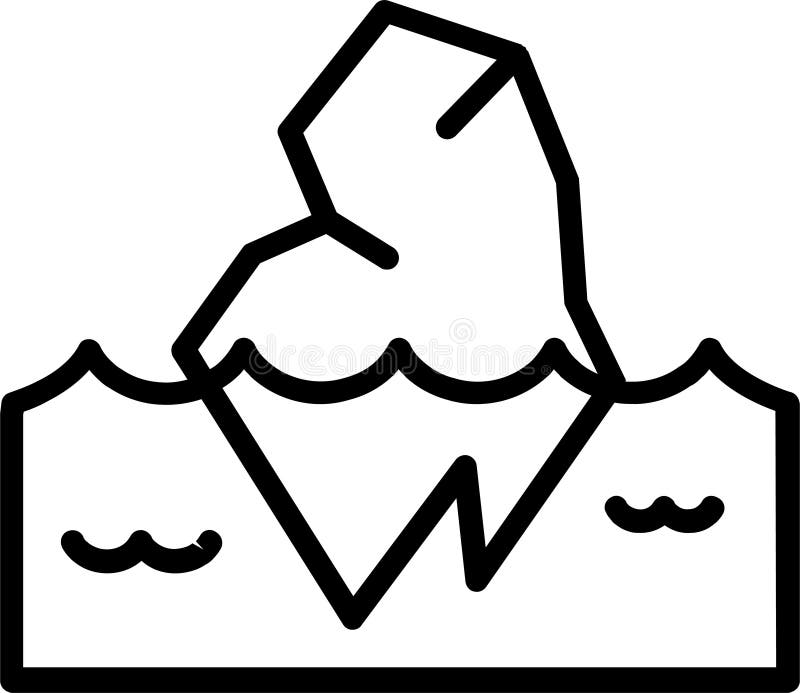 Iceberg Icon with Outline Style Stock Vector - Illustration of iceland ...