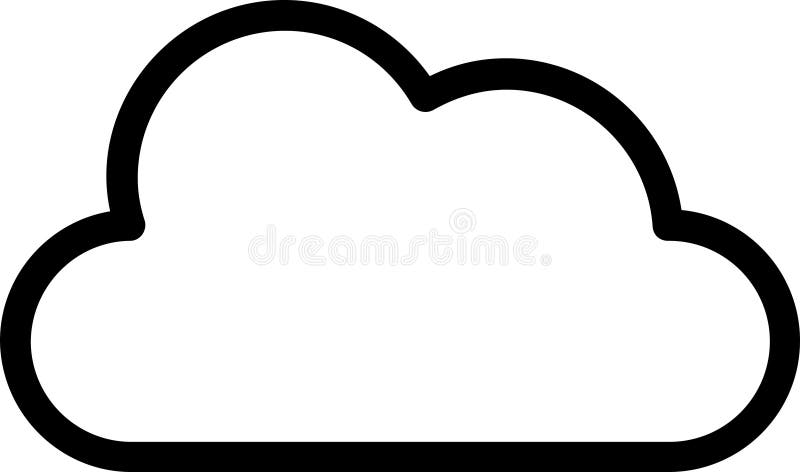 Cloud Form Icon with Outline Style Stock Illustration - Illustration of ...