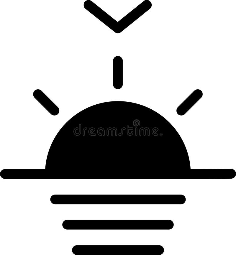 Sunset Icon with Glyph Style Stock Vector - Illustration of object ...