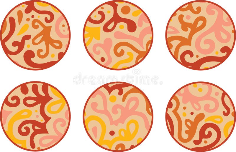 Instagram Highlights with Abstract Pattern Pink Red Stock Vector ...