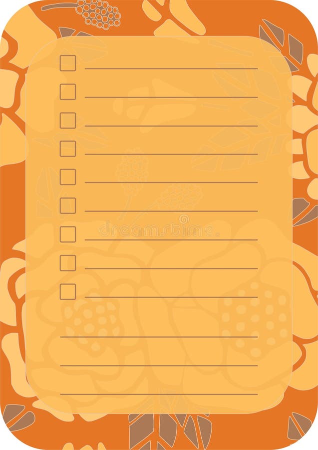 To do list stock vector. Illustration of flowers, orange - 254023060