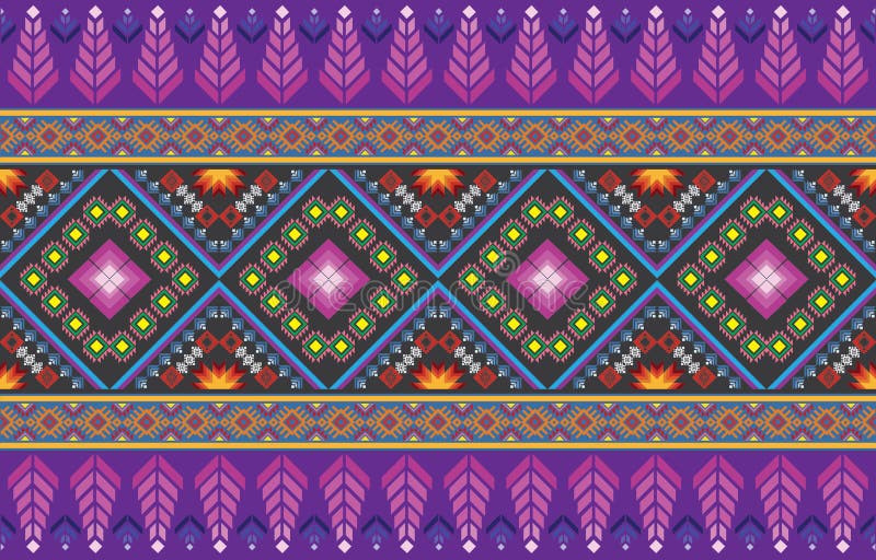 Aztec Ethnic Background Design Vector with a Seamless Pattern. Stock ...
