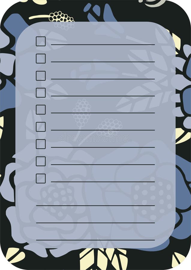 To do list stock vector. Illustration of flower, pattern - 254045497